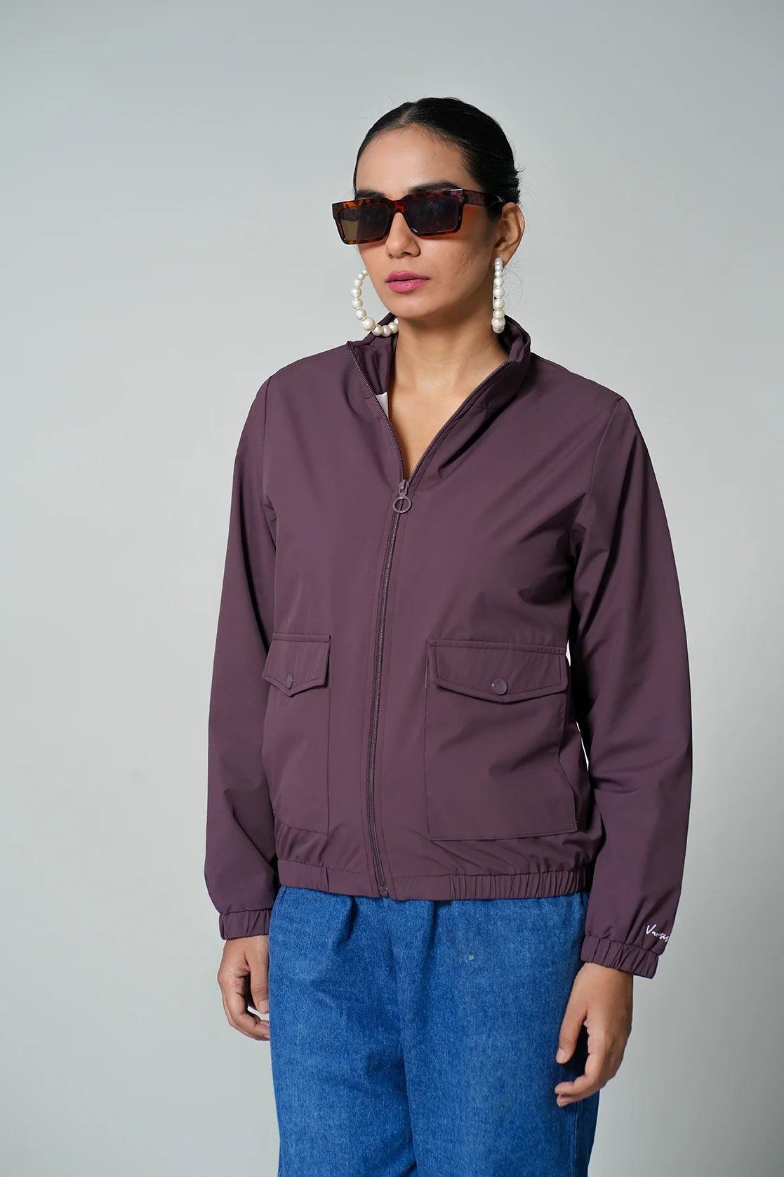 Buy Fort Collins Women's Wine Windbreaker Jacket with Mesh-net-Lining ...
